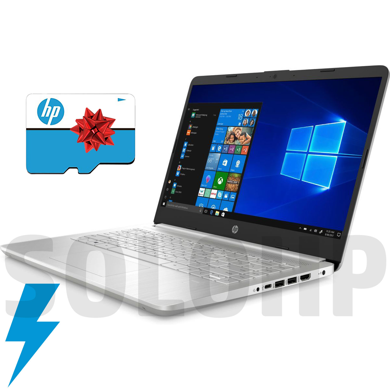 Laptop HP 14 Intel Pentium Silver N6000 Quad Core, 4GB, 64GB SSD, 14.0 ...